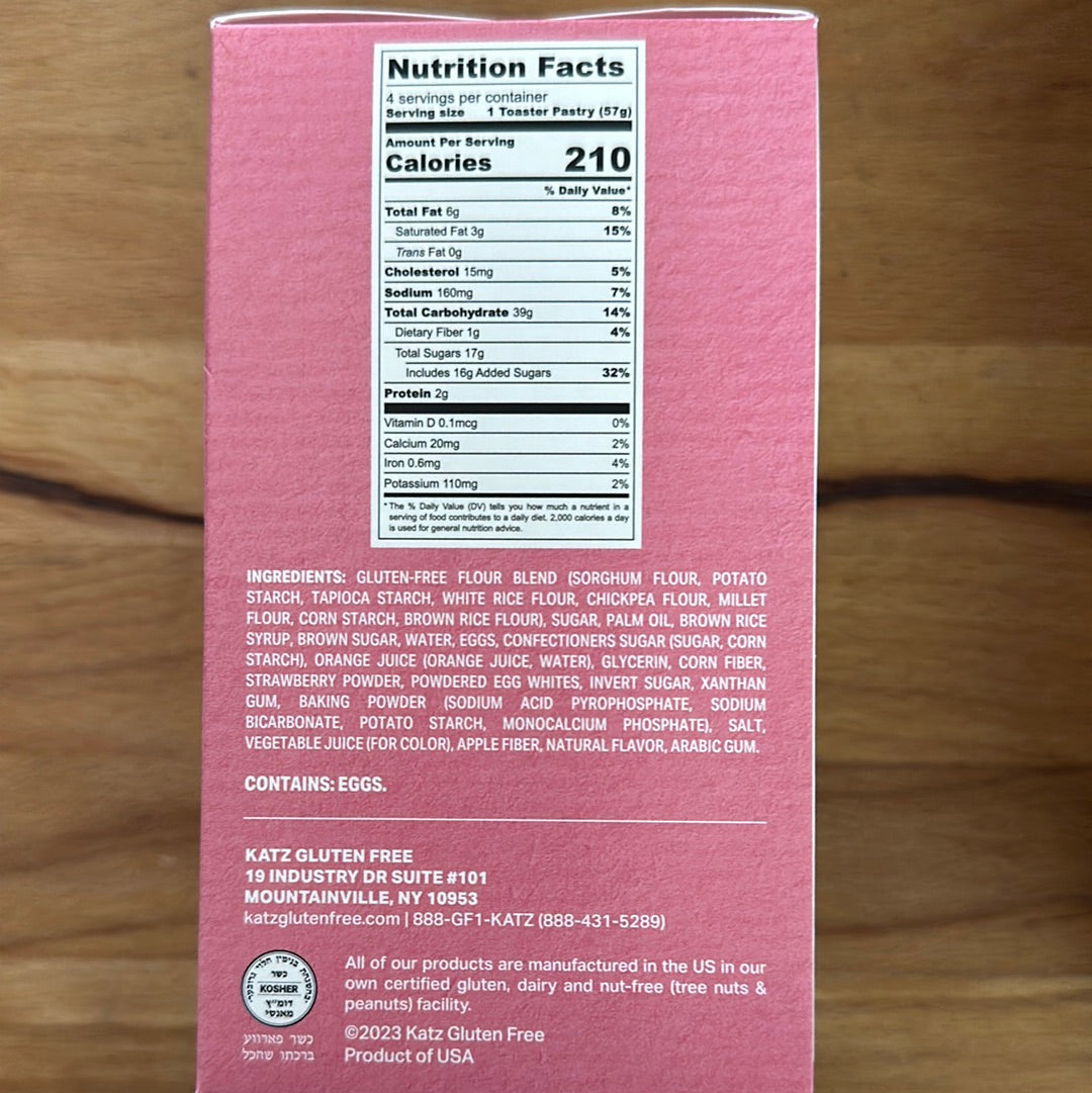 Toaster Pastries Strawberry (Pop Tarts) By Katz – The Bread Essentials